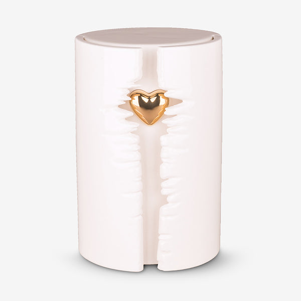 Cuddle Cremation Urn for Ashes with LED Light in White