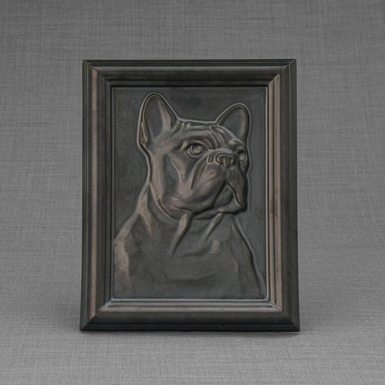 Frenchie Portrait Dog Urn in Matte Black | Urns For Angels
